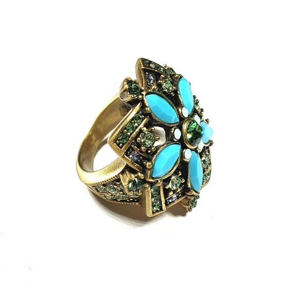 Heidi Daus | Jewelry | Heidi Daus Breathless Floral Ring Size 575 Aqua ...